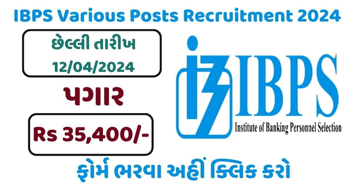 IBPS Various Posts Recruitment 2024 - Nokri24.in