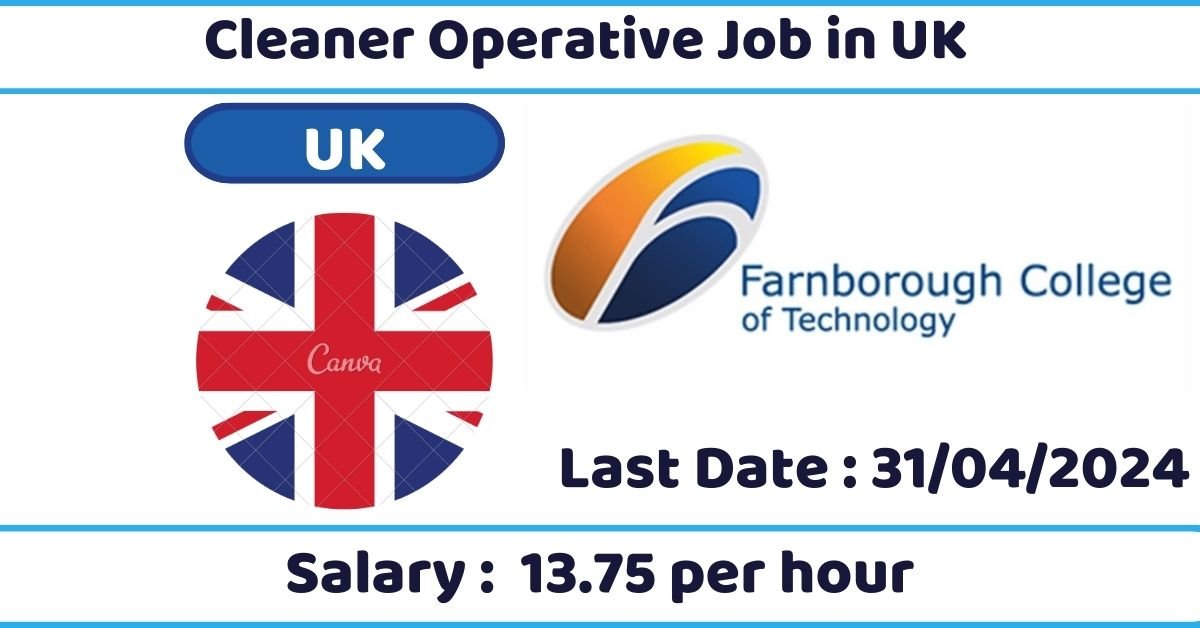 Cleaner Operative Job in UK