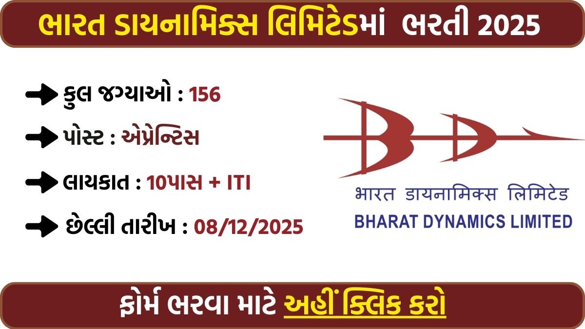 Bharat Dynamics Limited Recruitment 2025 – Apply Online for 156 Trade ...